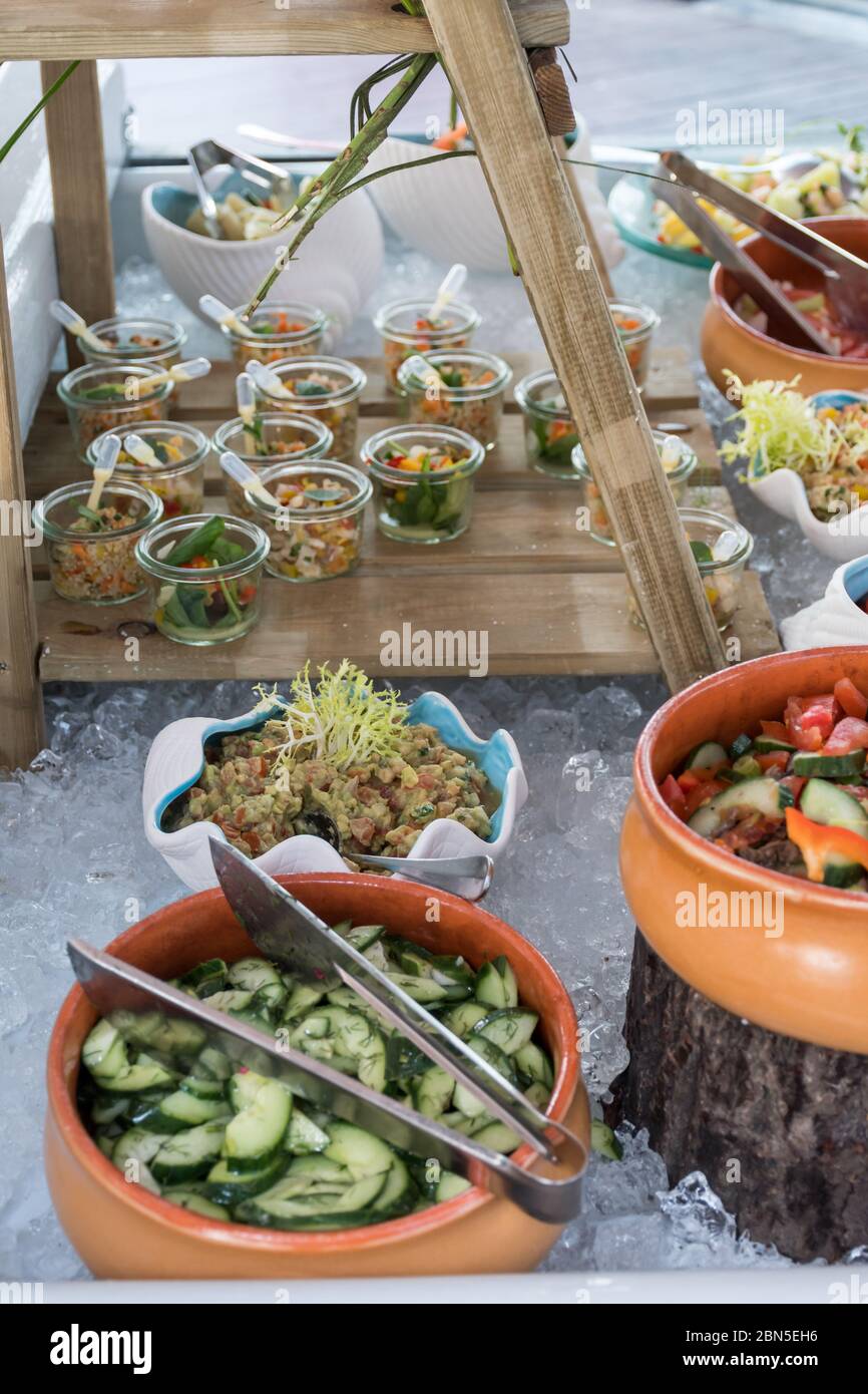 Luxury catering by the pool, food bloggers event, banquet, wedding ...