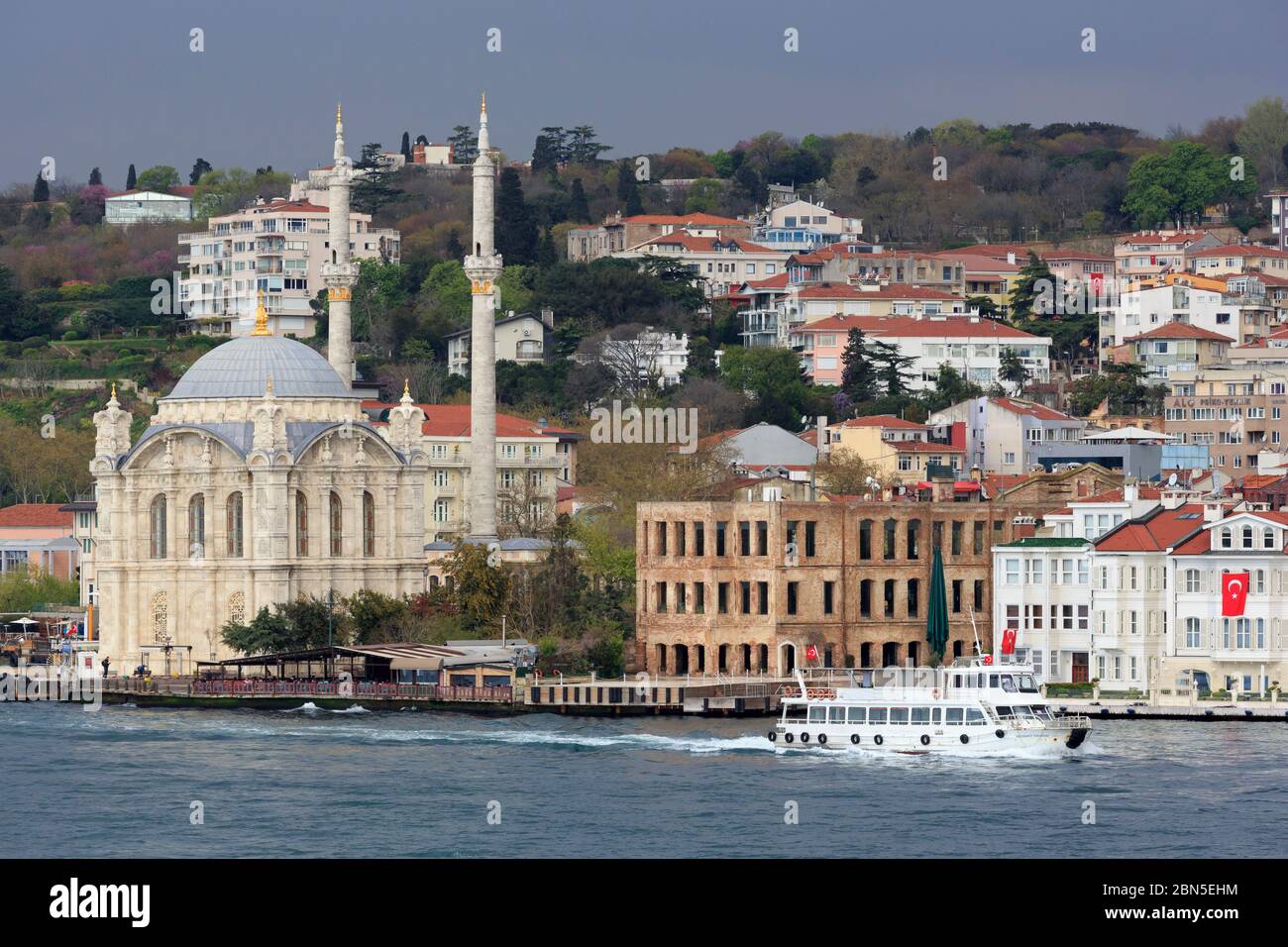 Ortokoy Mosque, Bosphorus Strait, Istanbul, Turkey, Europe Stock Photo ...