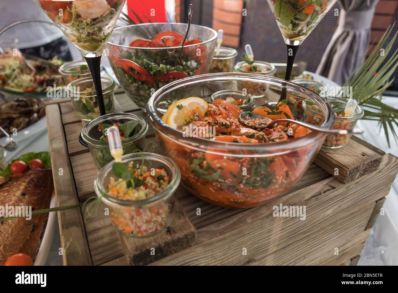 Luxury catering by the pool, food bloggers event, banquet, wedding ...