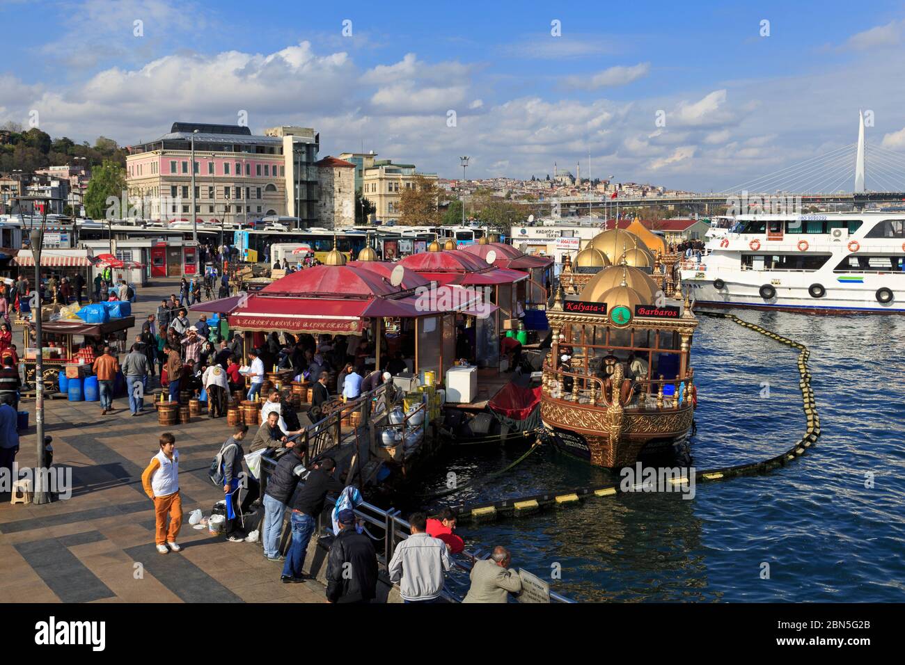 Floating restaurant near Galata Bridge,Istanbul,Turkey,Europe Stock ...