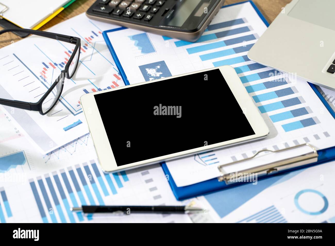 businessman work in office analysis chart graphy planning analyzing ...