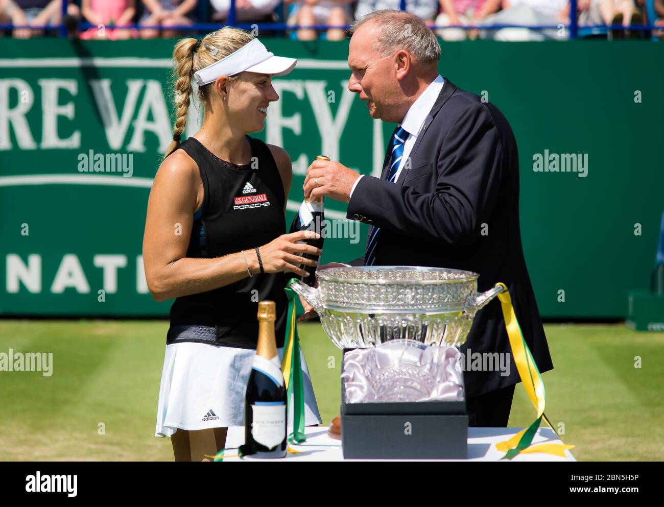 Angelique Kerber of Germany during the trophy ceremony after the final ...
