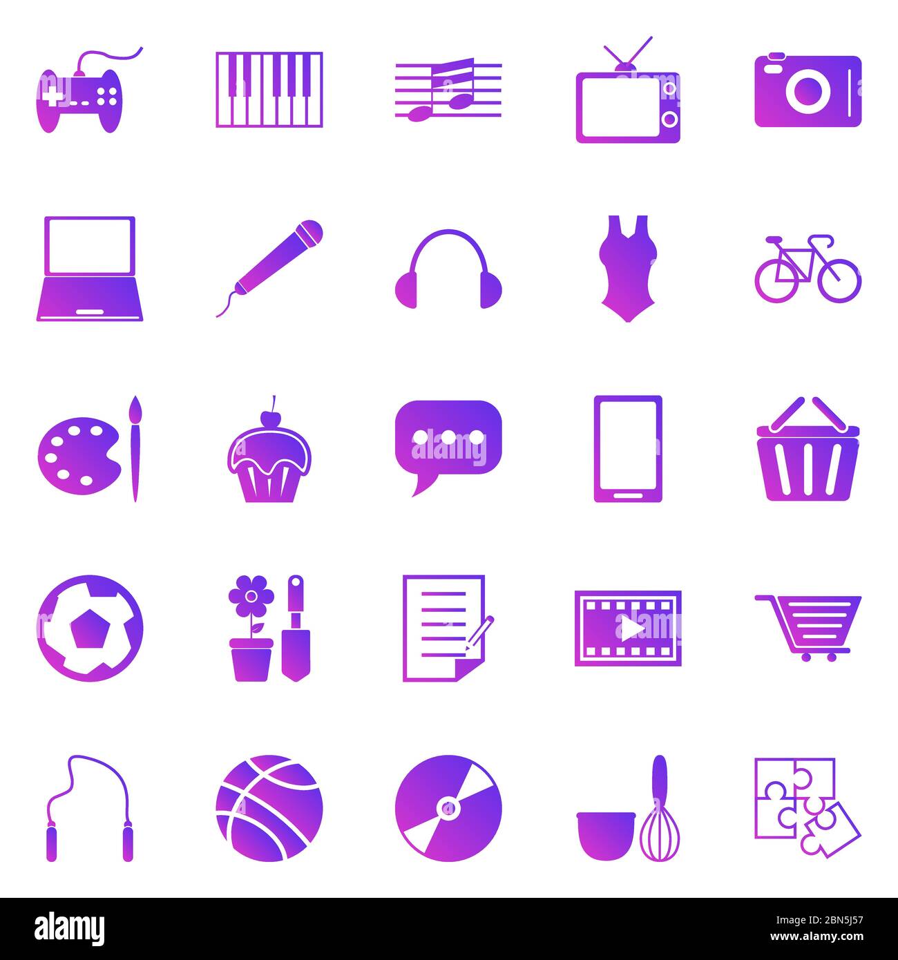 Hobby gradient icons on white background, stock vector Stock Vector ...