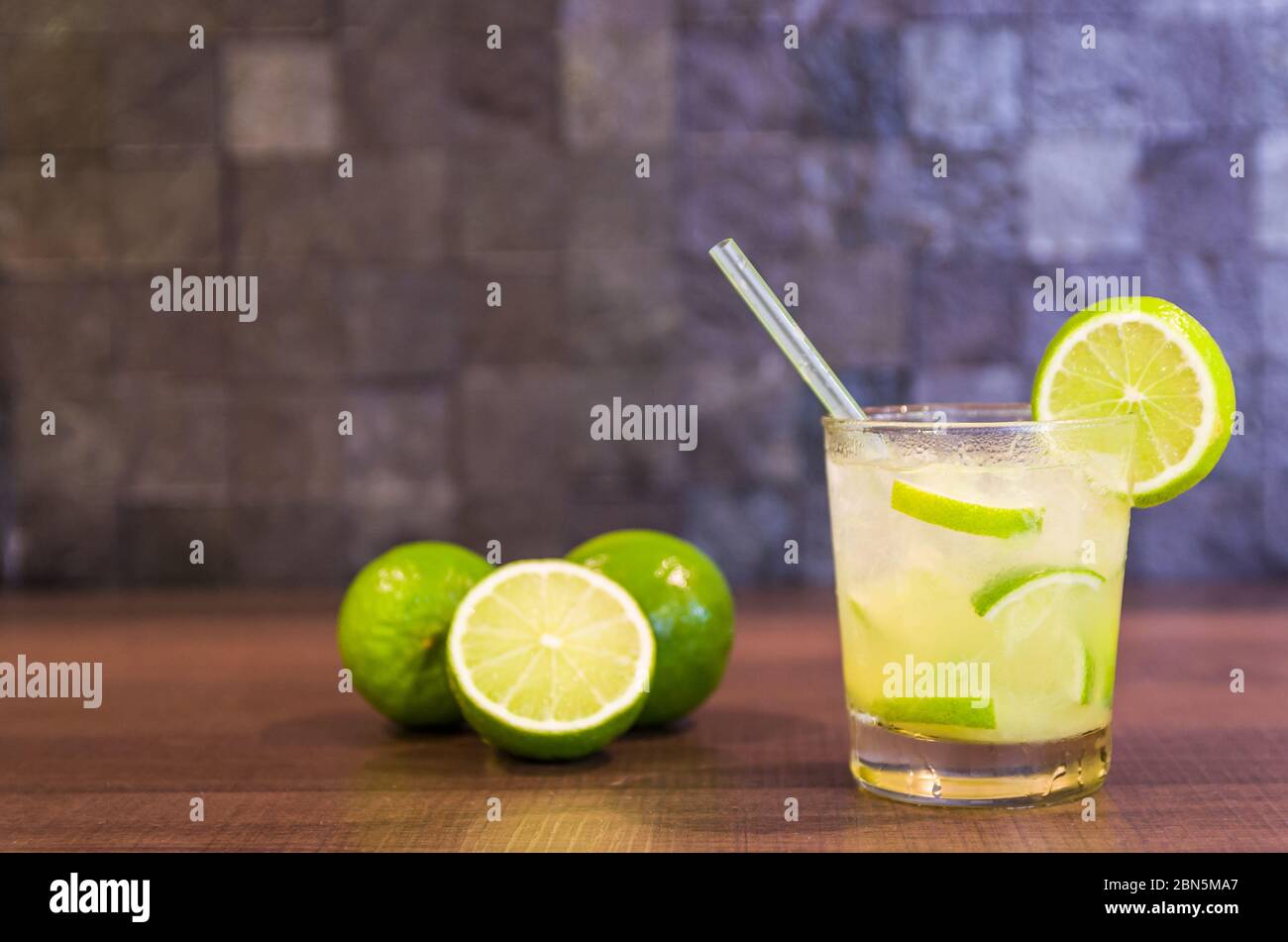 Caipirinha Traditional Brazilian Alcoholic Drink Typical Drink Made With Sugar Lemon
