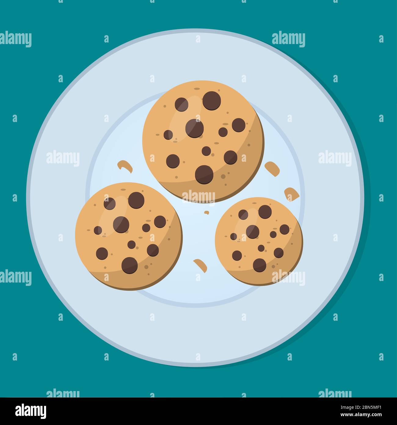 Plate Of Chocolate Chip Cookie Clipart