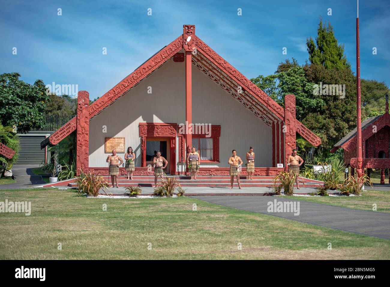 Welcome Ceremony, powhiri Cultural Performance, in front of the ...