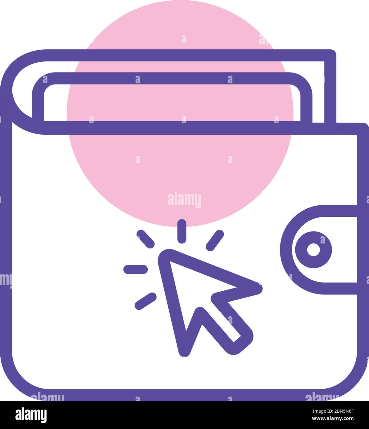 wallet money handle with mouse cursor line style Stock Vector Image ...