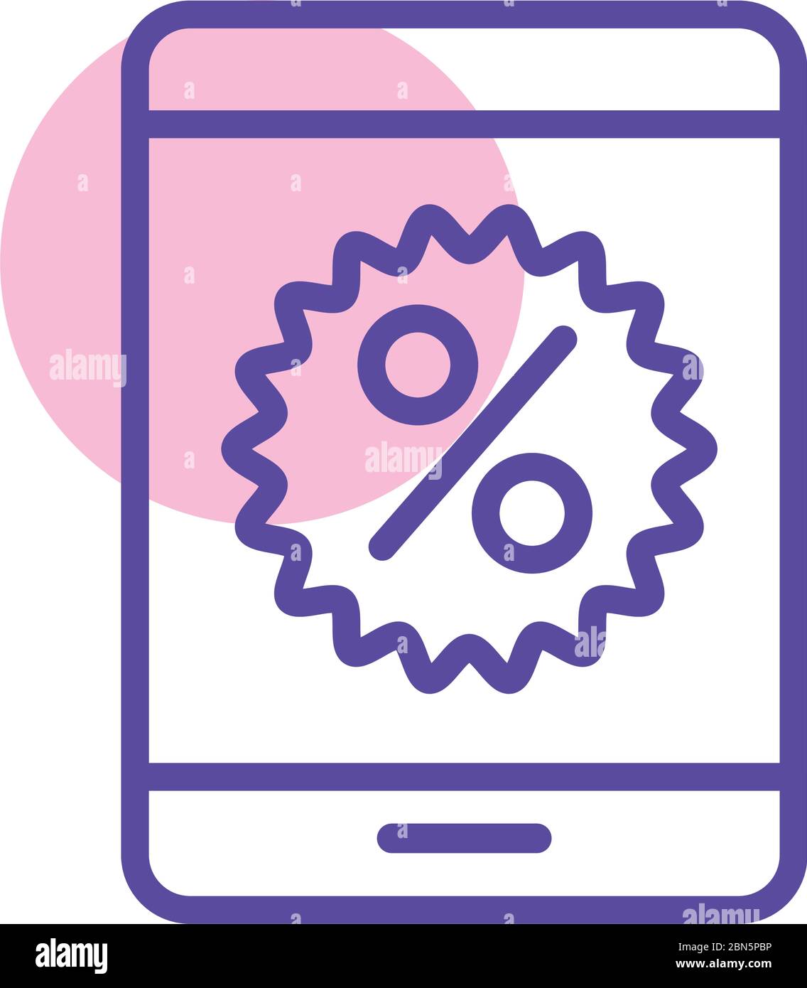 smartphone with percent symbol line style icon Stock Vector Image & Art ...