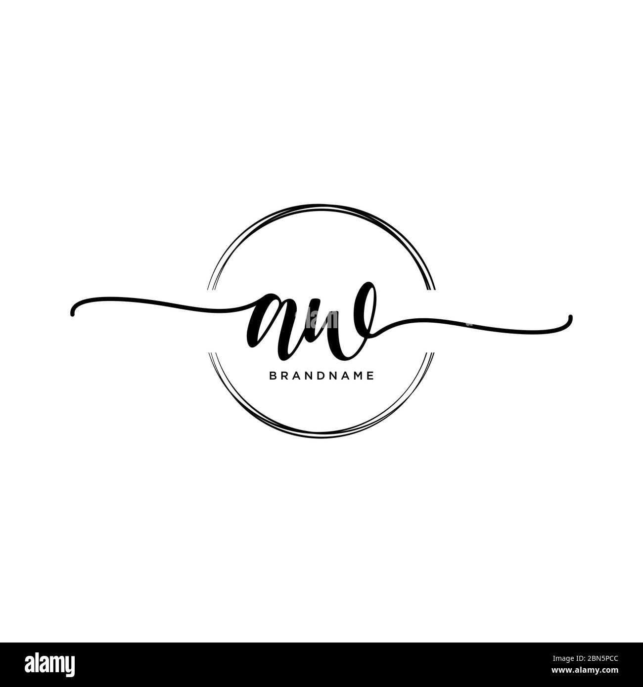 Initial AW handwriting logo with circle template vector Stock Vector ...