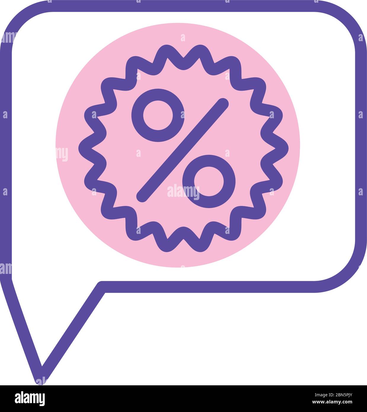 speech bubble with seal percent symbol line style Stock Vector Image ...