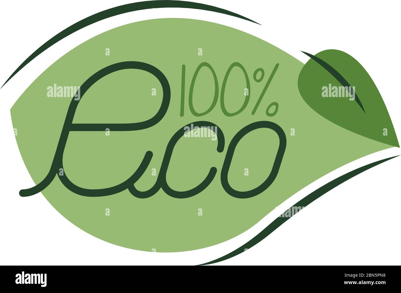 100 percent eco lettering flat style icon Stock Vector Image & Art - Alamy