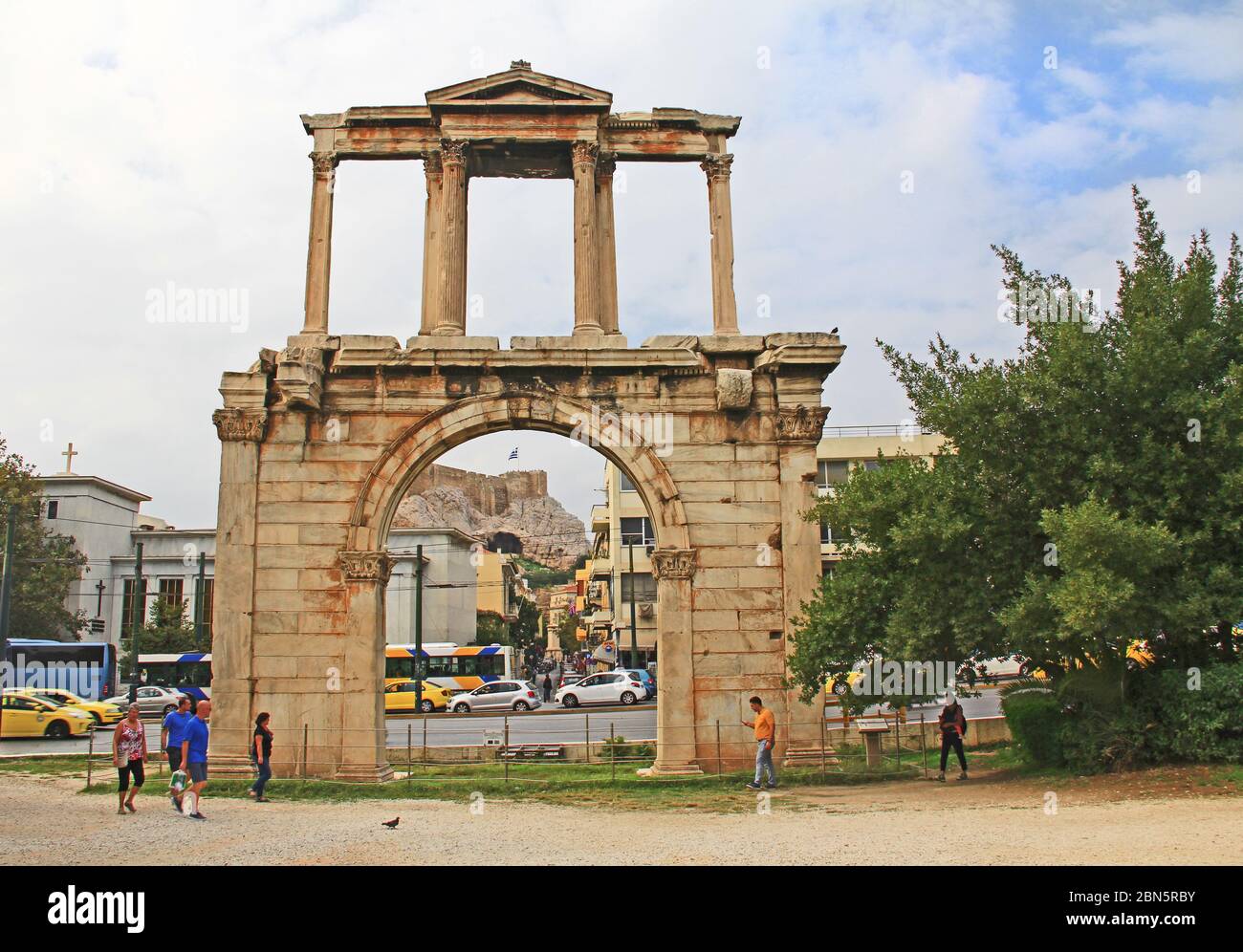 Hadrian’s Arch with Acropolis Hill in the Background Stock Photo - Alamy