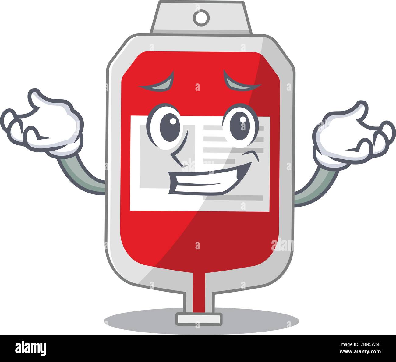 A cute picture of grinning blood plastic bag caricature character Stock ...