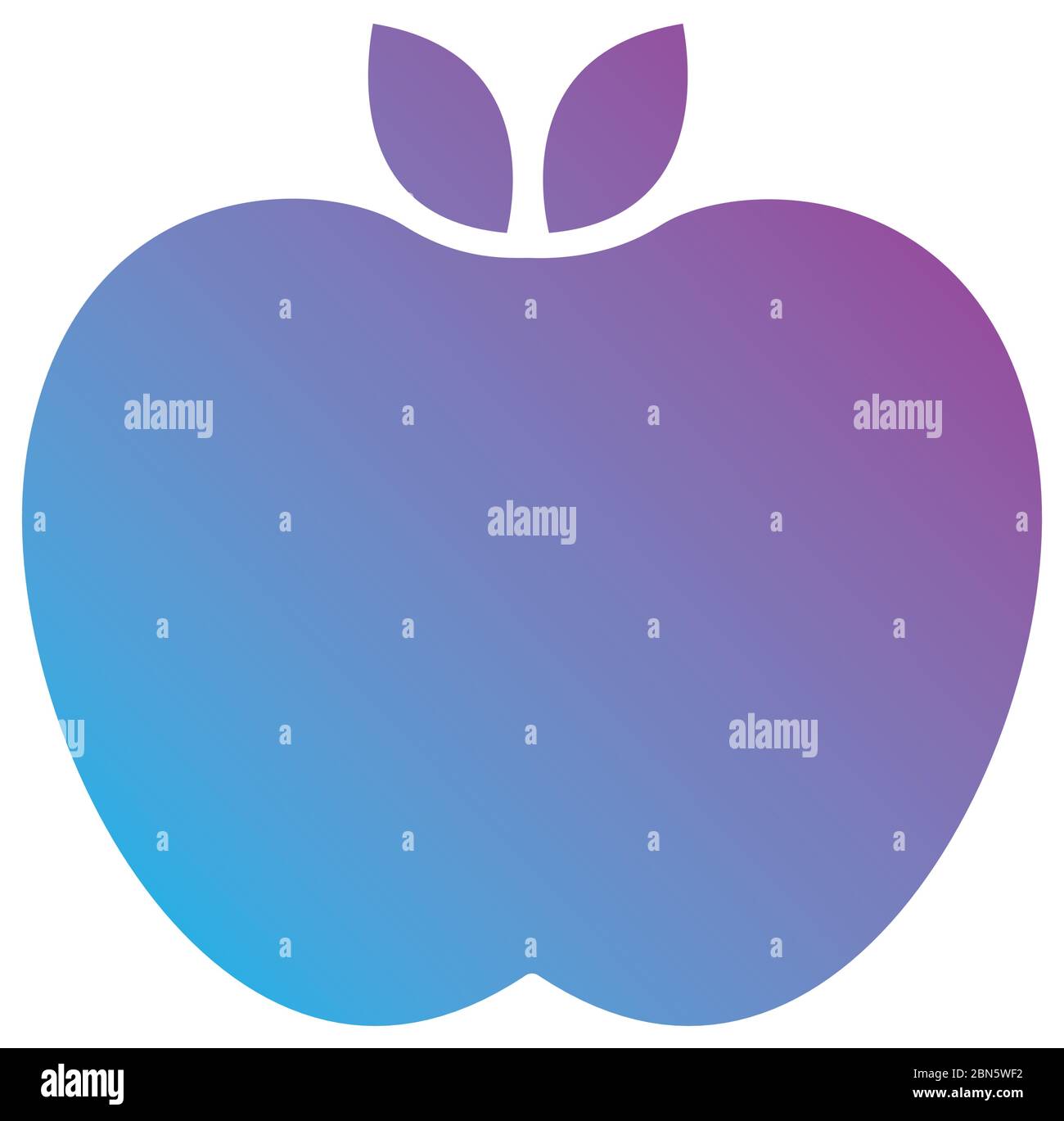 apple fresh fruit gradient silhouette style Stock Vector Image & Art ...