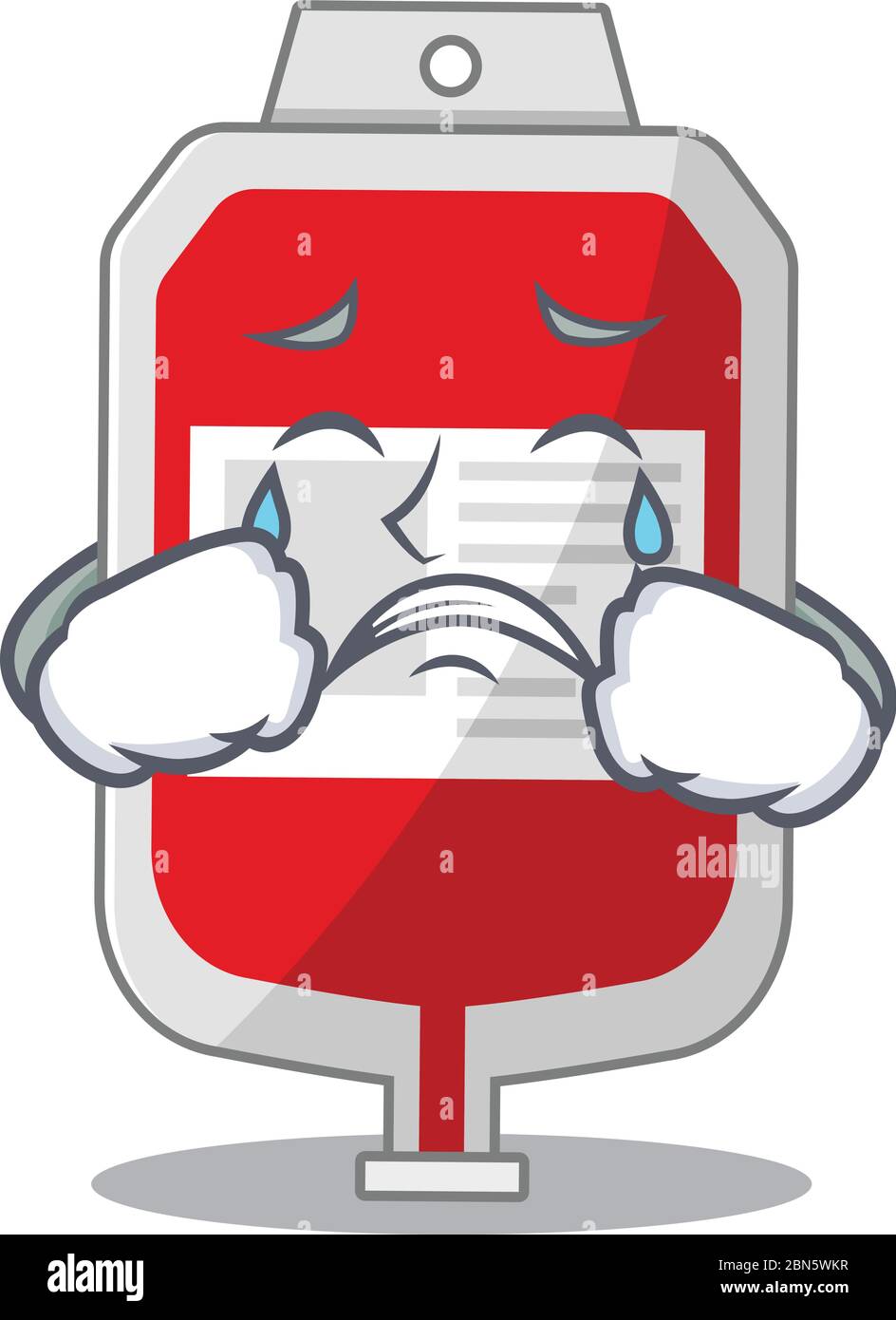 Caricature design of blood plastic bag having a sad face Stock Vector ...