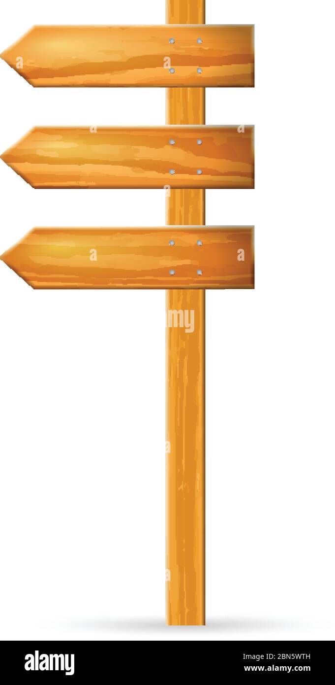 Wooden sign post on a white background Stock Vector Image & Art - Alamy