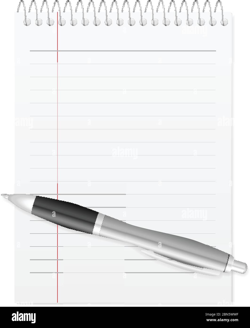 Pen and notebook on a white background. Vector illustration Stock ...