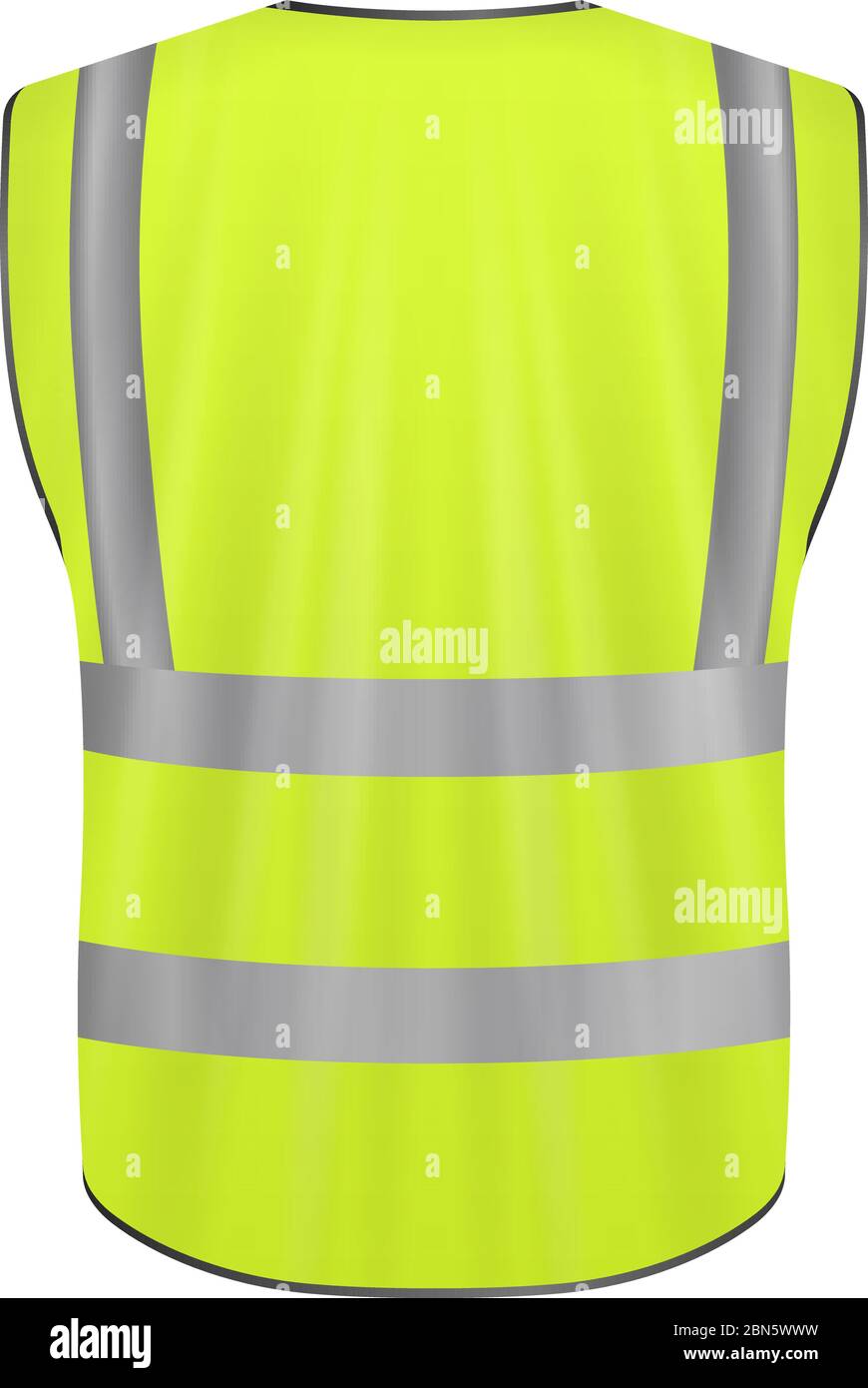 Safety vest back on a white background. Vector illustration Stock ...
