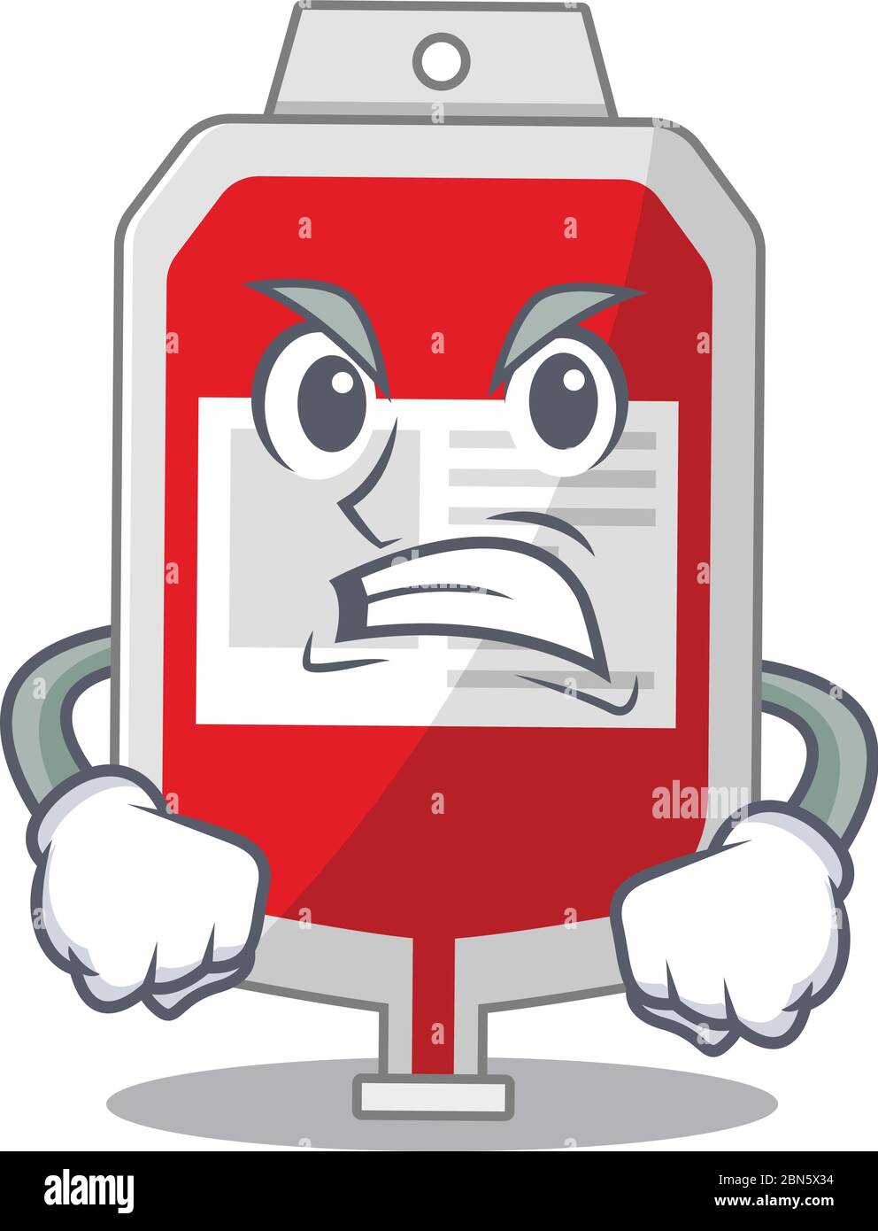 A cartoon picture of blood plastic bag showing an angry face Stock ...