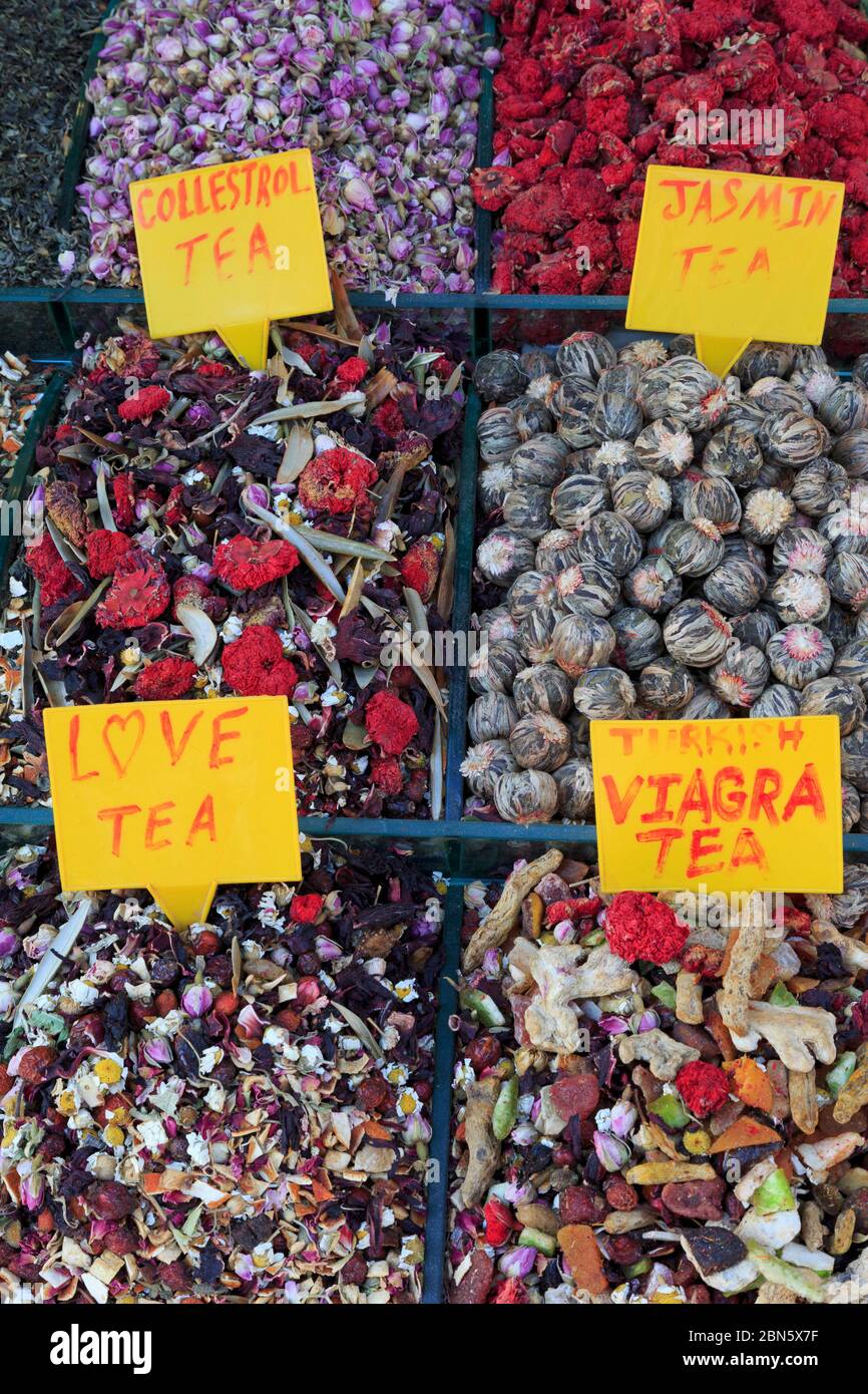 Tea varieties in store, Istanbul, Turkey, Europe Stock Photo - Alamy