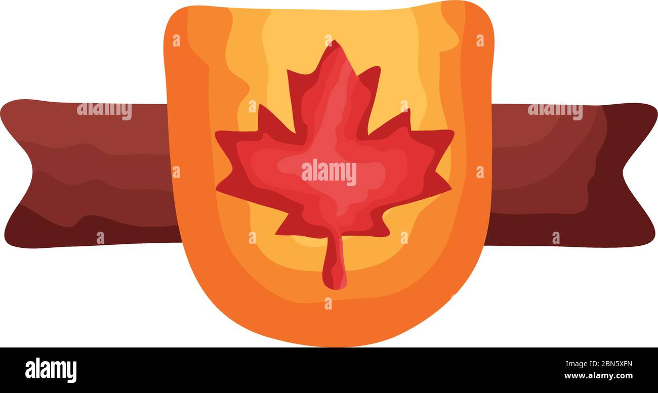 shield with maple leaf canadian flat style Stock Vector Image & Art - Alamy