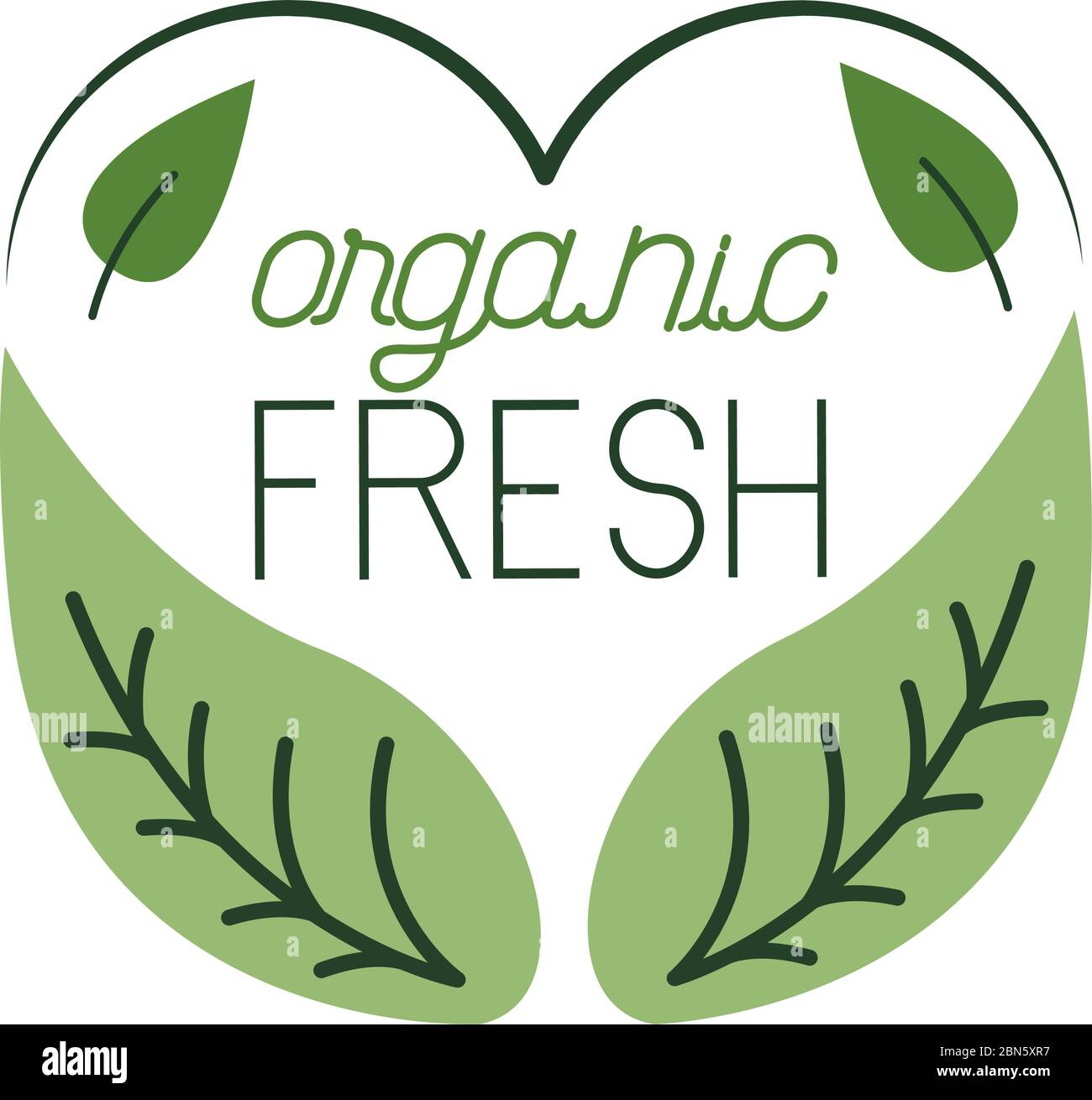 organic fresh lettering flat style icon Stock Vector Image & Art - Alamy
