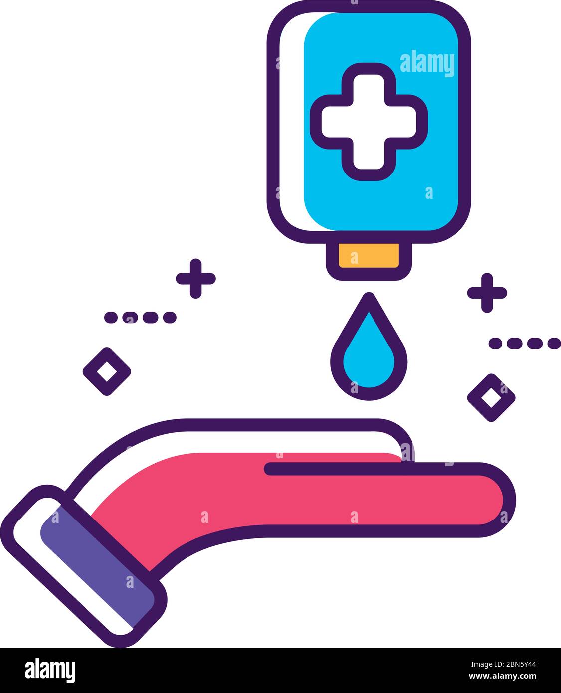 Hands soap dispenser line Stock Vector Images - Alamy