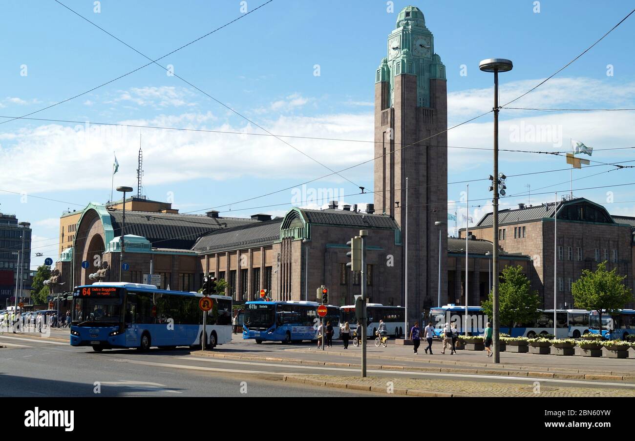 Helsinki Central Station, National Romantic style building of the ...