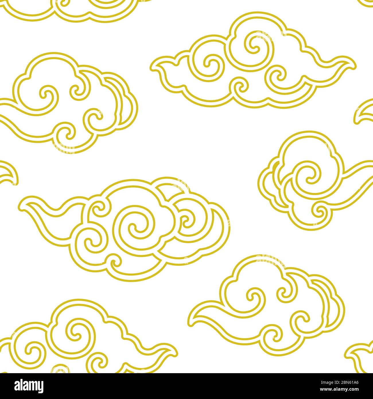 An oriental traditional chinese cloud wave islolated on white ...