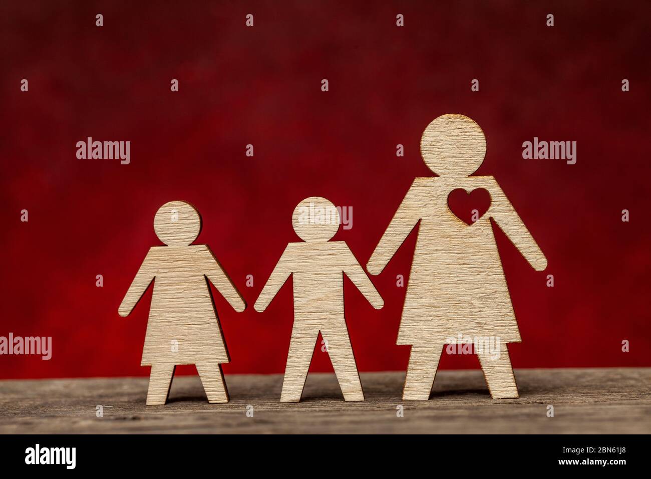 Single mother. Mom alone brings up children without a father Stock ...