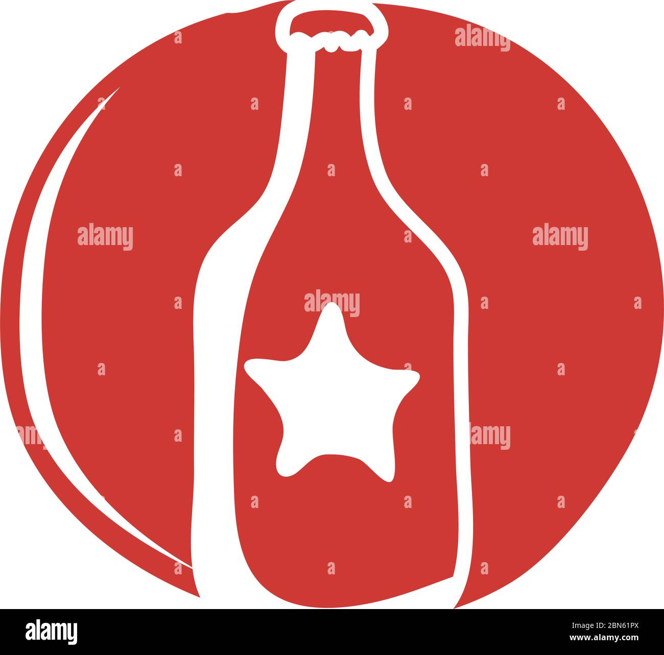 bottle with star usa for 4 of july block style icon Stock Vector Image ...