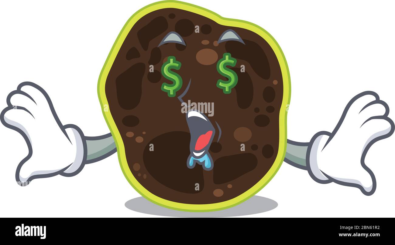 wealthy cartoon character concept of firmicutes with money eyes Stock ...
