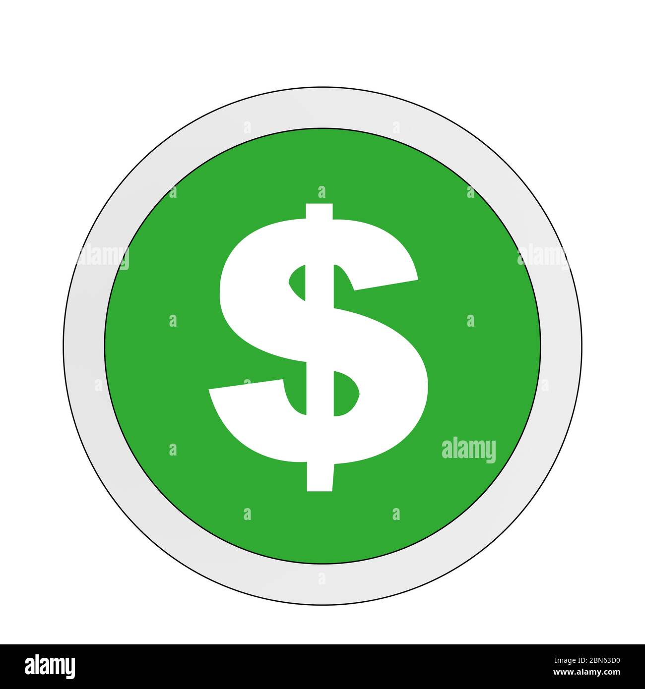 dollar icon on white background Stock Photo - Alamy