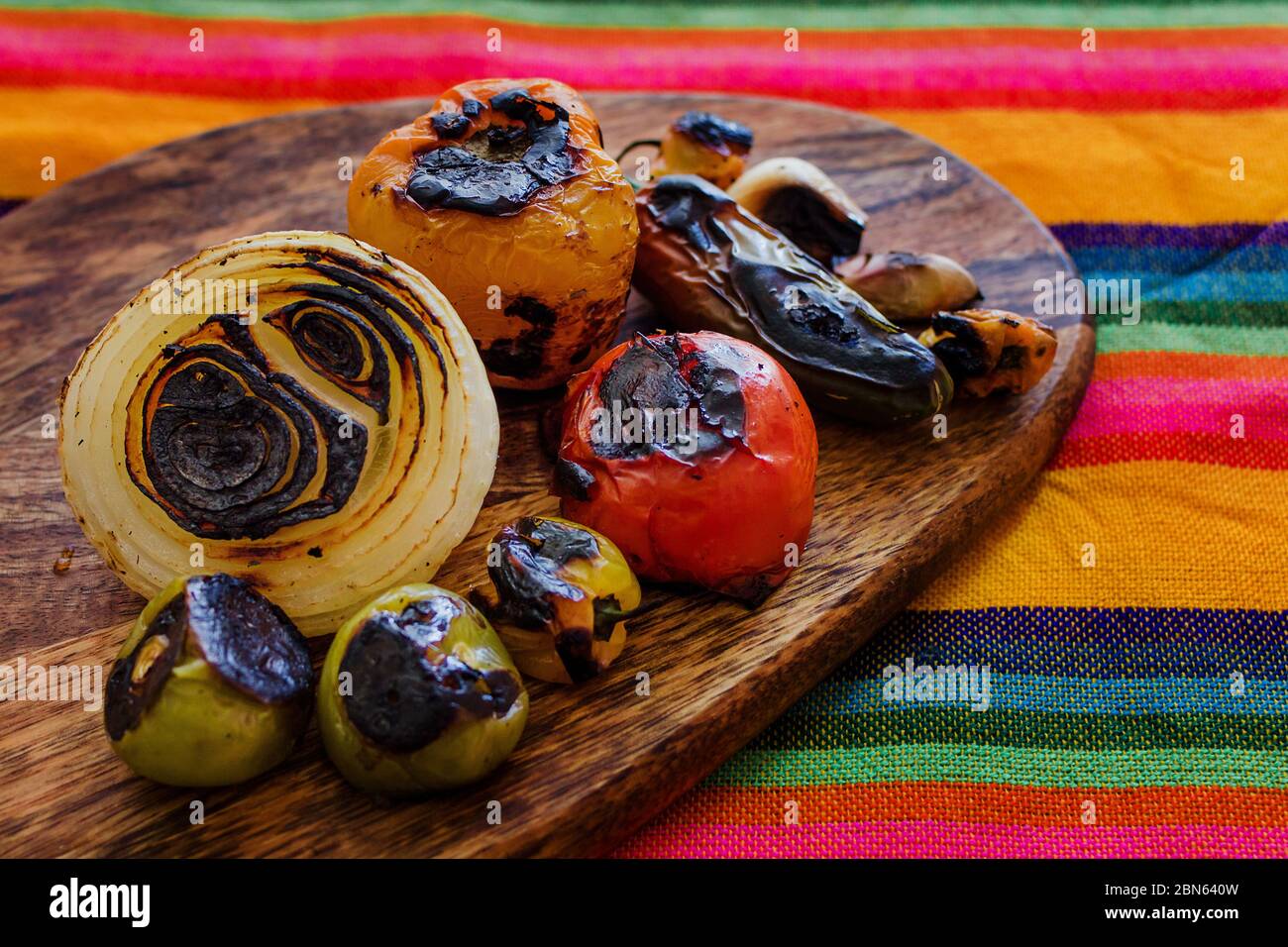 burnt chilies for a mexican sauce spicy food in mexico Stock Photo - Alamy