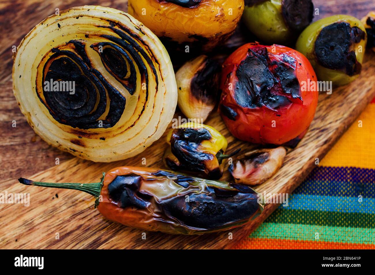 burnt chilies for a mexican sauce spicy food in mexico Stock Photo - Alamy