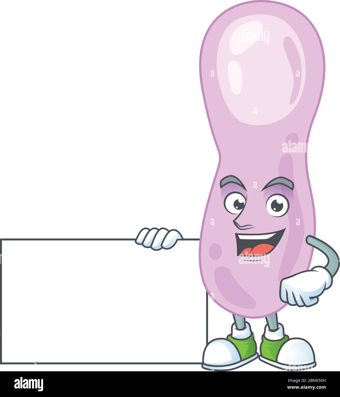 Clostridium botulinum cartoon drawing Thumbs up holding a white board ...