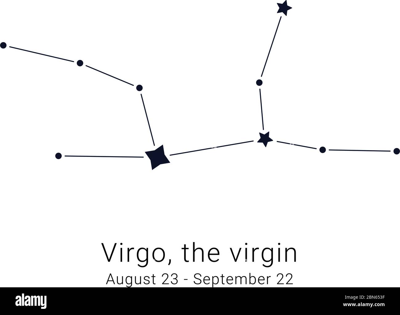 Virgo, the virgin. Constellation and the date of birth range Stock ...