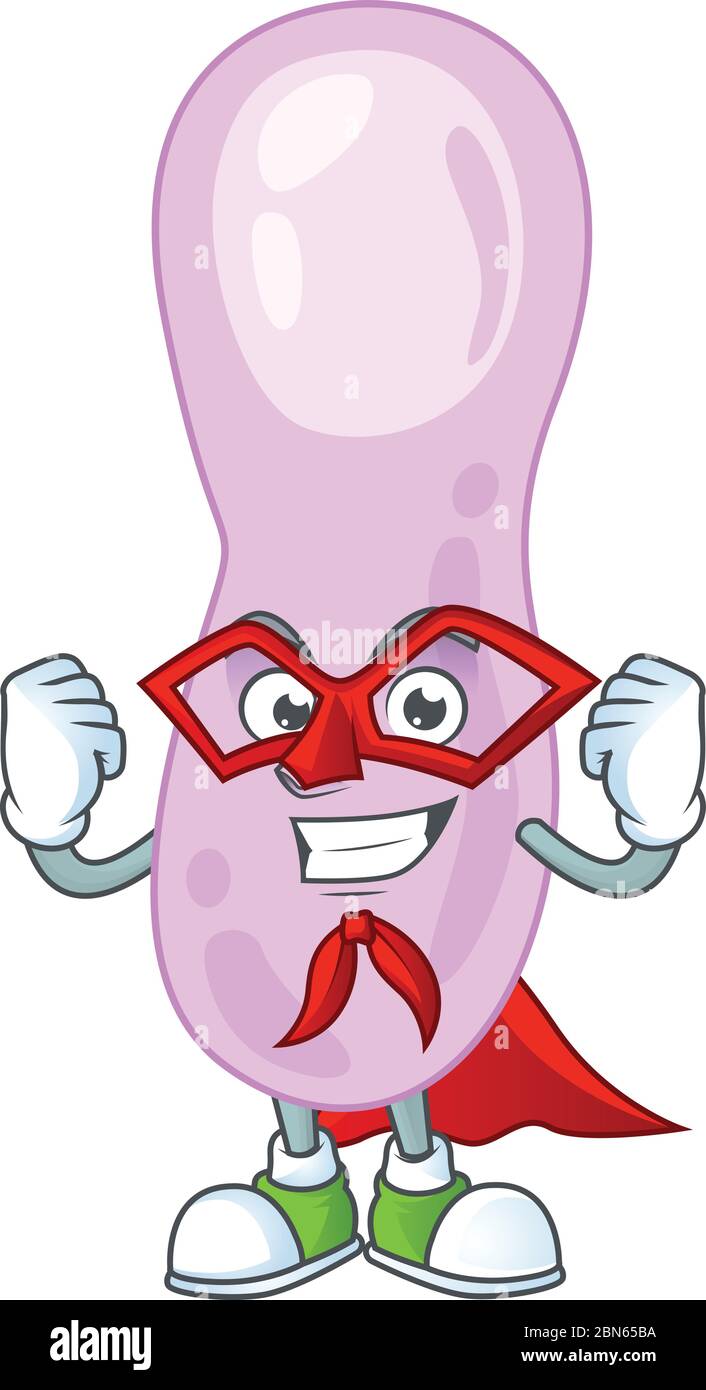 Clostridium botulinum cartoon drawing concept performed as a Super hero ...