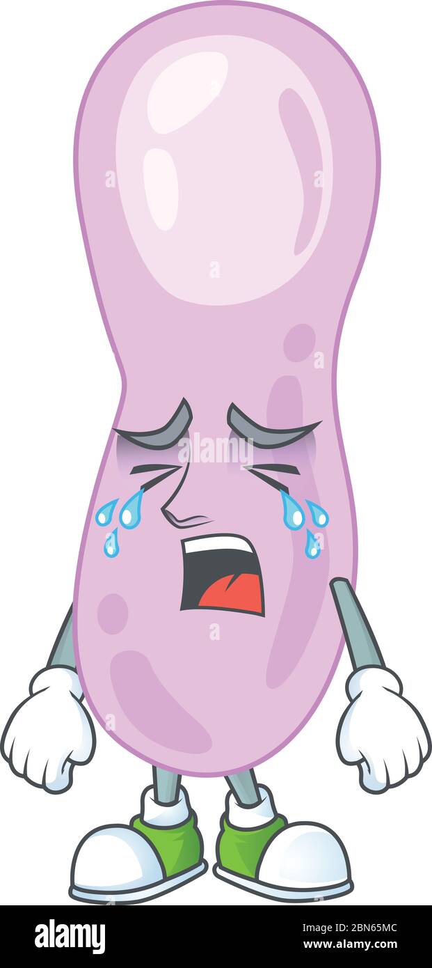 A crying clostridium botulinum cartoon character drawing concept Stock ...