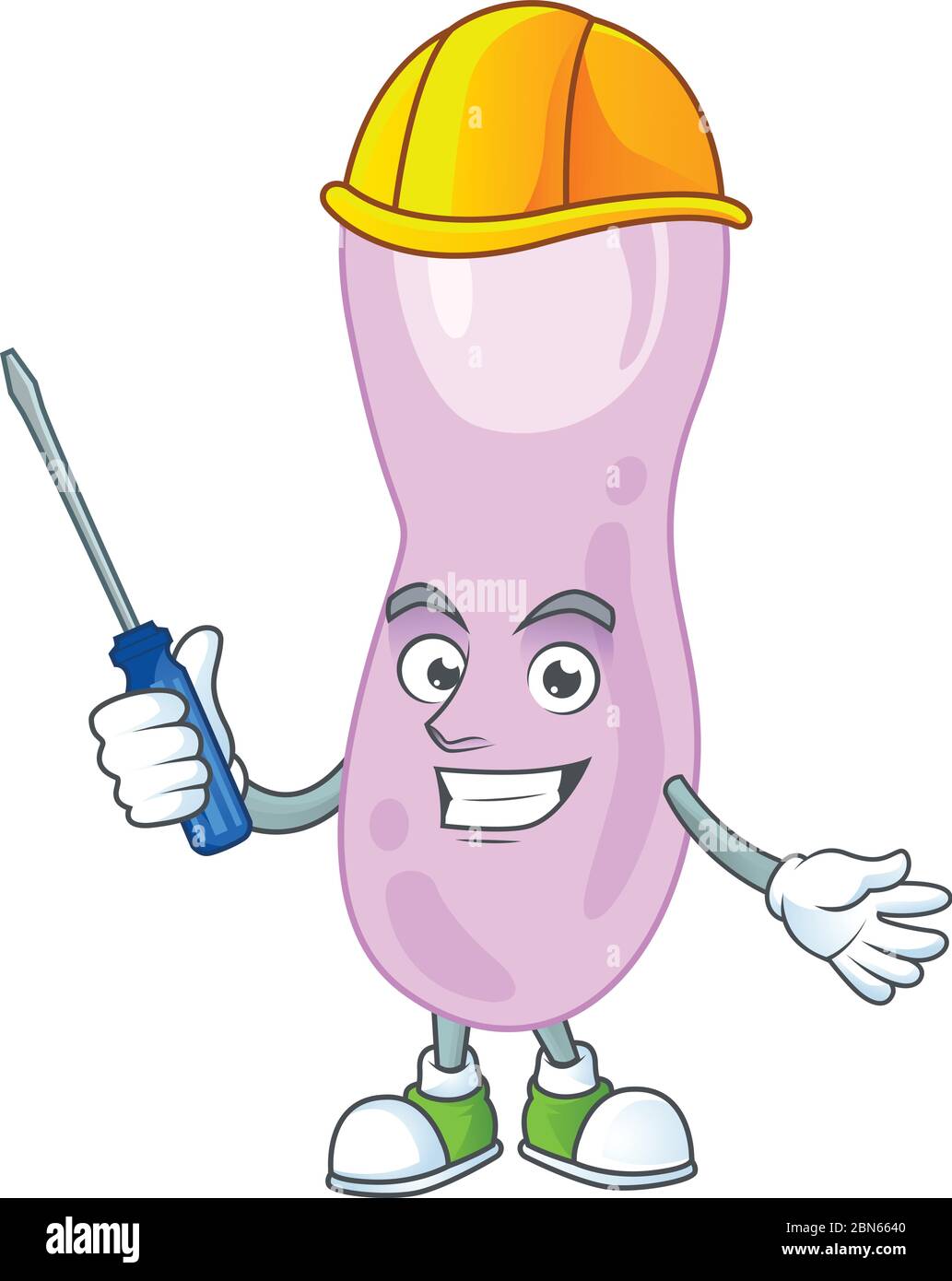 A cartoon image of clostridium botulinum in a automotive character ...