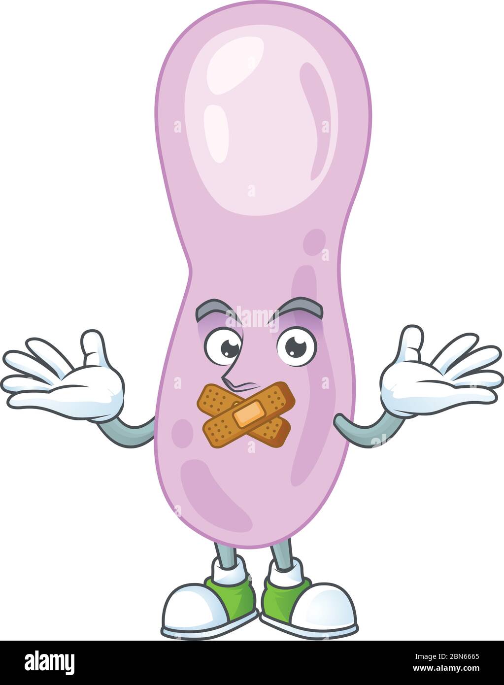 Clostridium botulinum Cartoon drawing design making a quiet finger ...