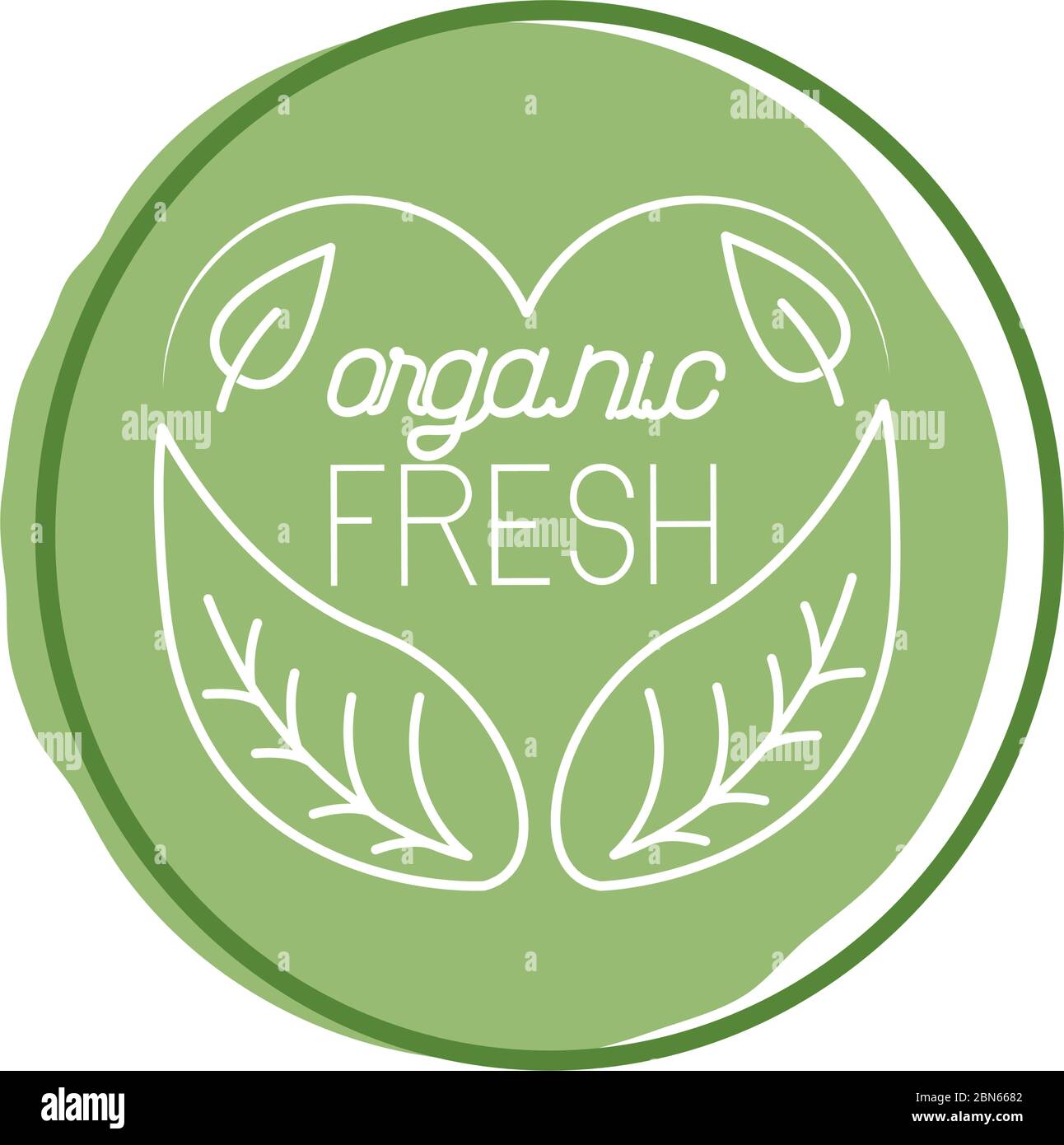 organic fresh lettering block style icon Stock Vector Image & Art - Alamy