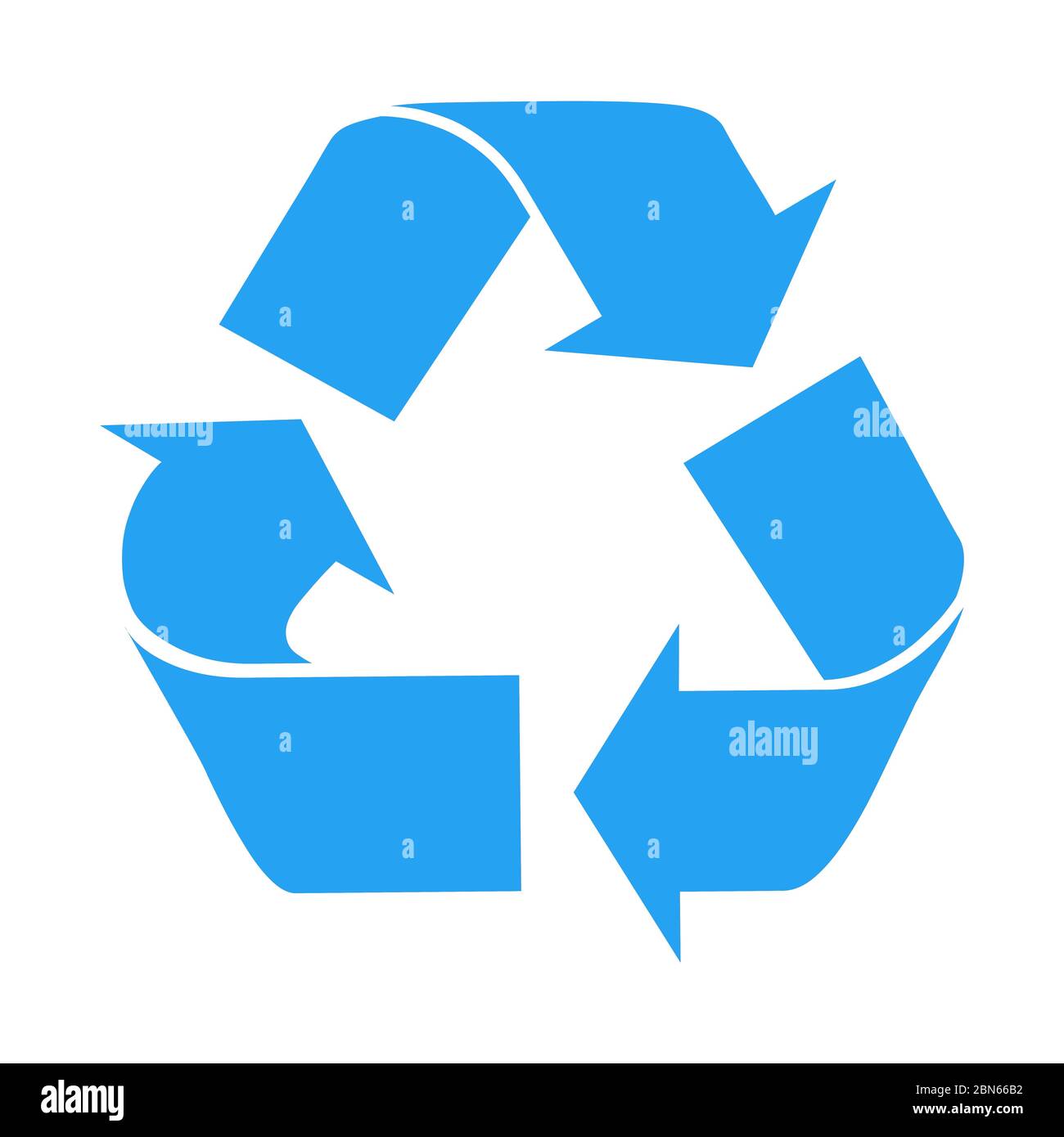 blue recycle on white background Stock Photo - Alamy