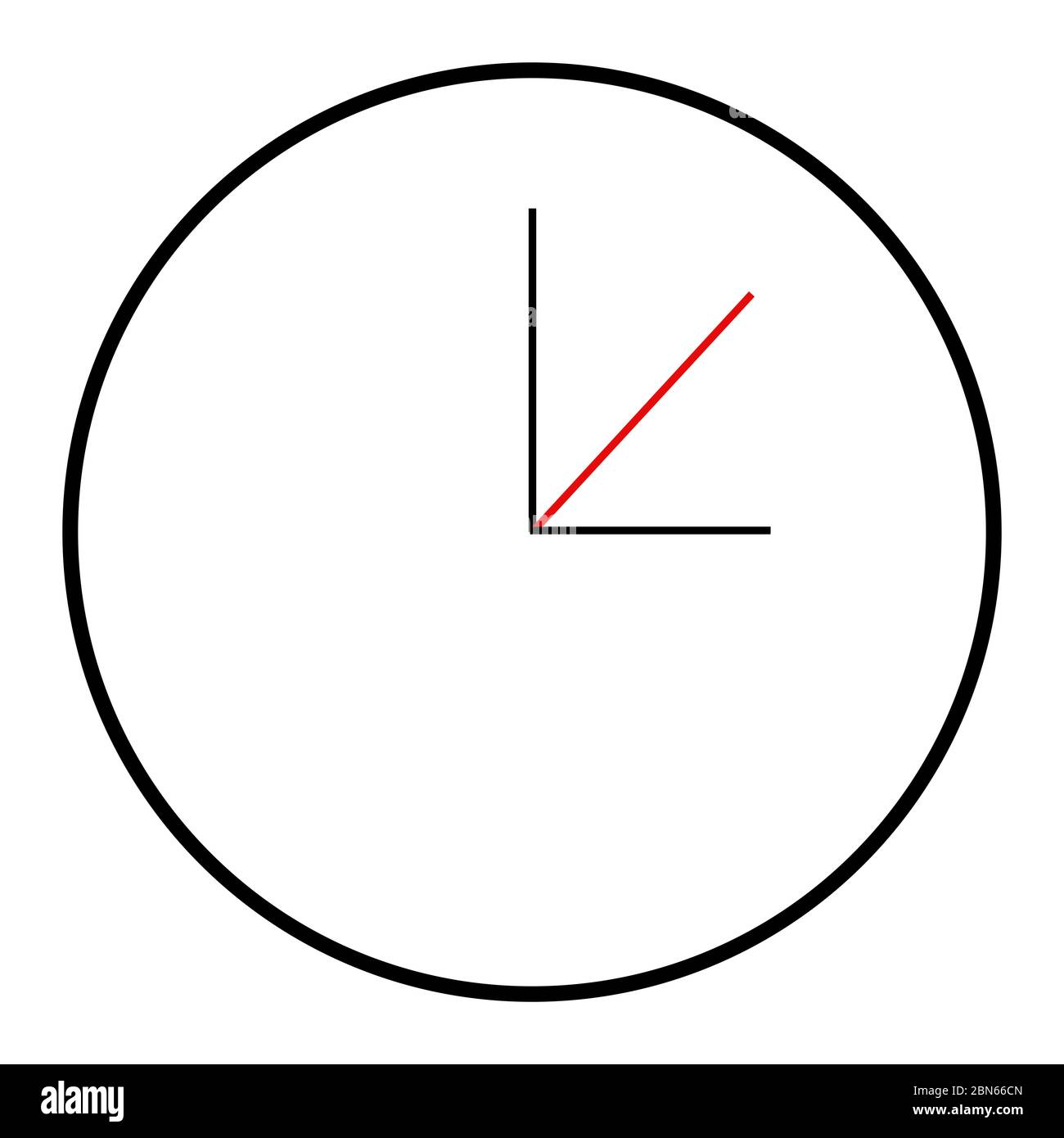 red black clock on white background Stock Photo - Alamy