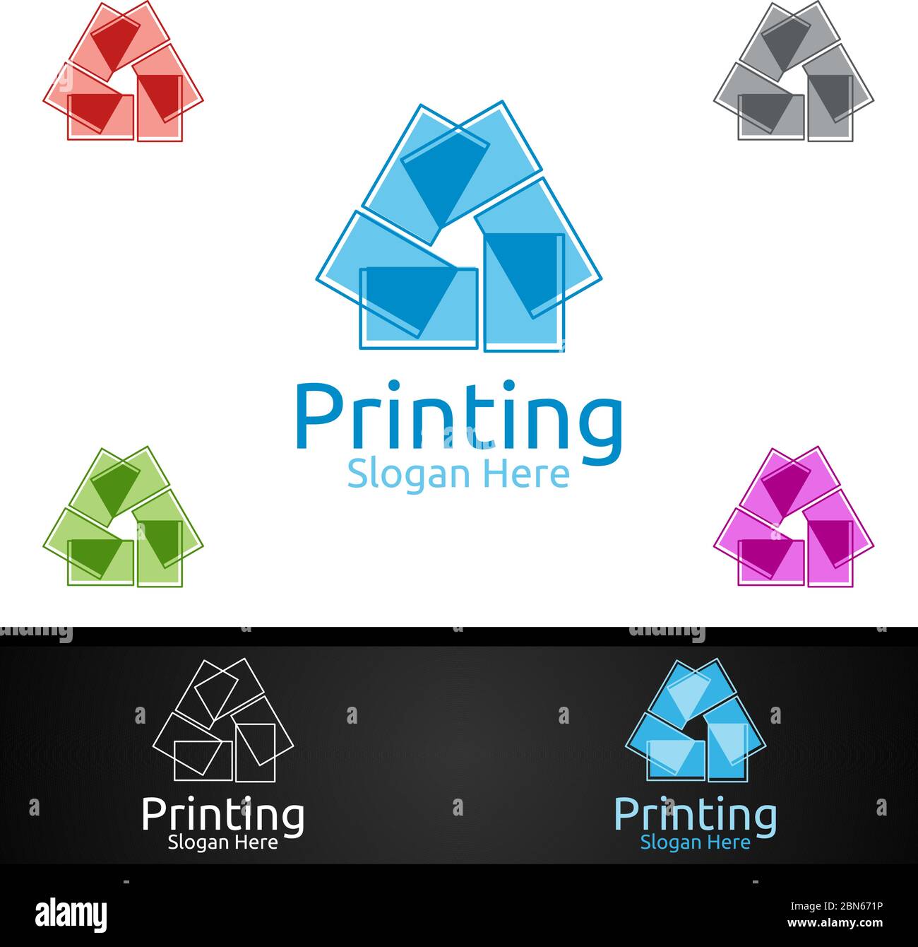 Paper Printing Company Vector Logo Design for Media, Retail ...