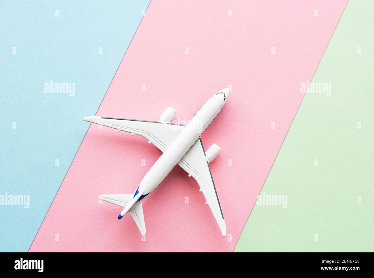 Model plane,airplane on pastel colorful background.Flat lay design ...