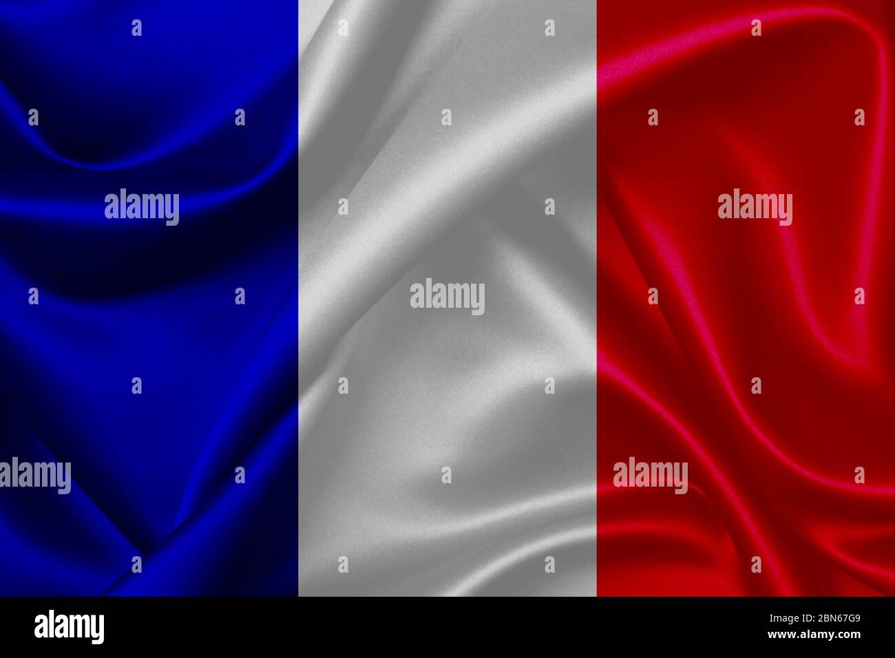 wavy france flag silhouette on white background Stock Photo - Alamy
