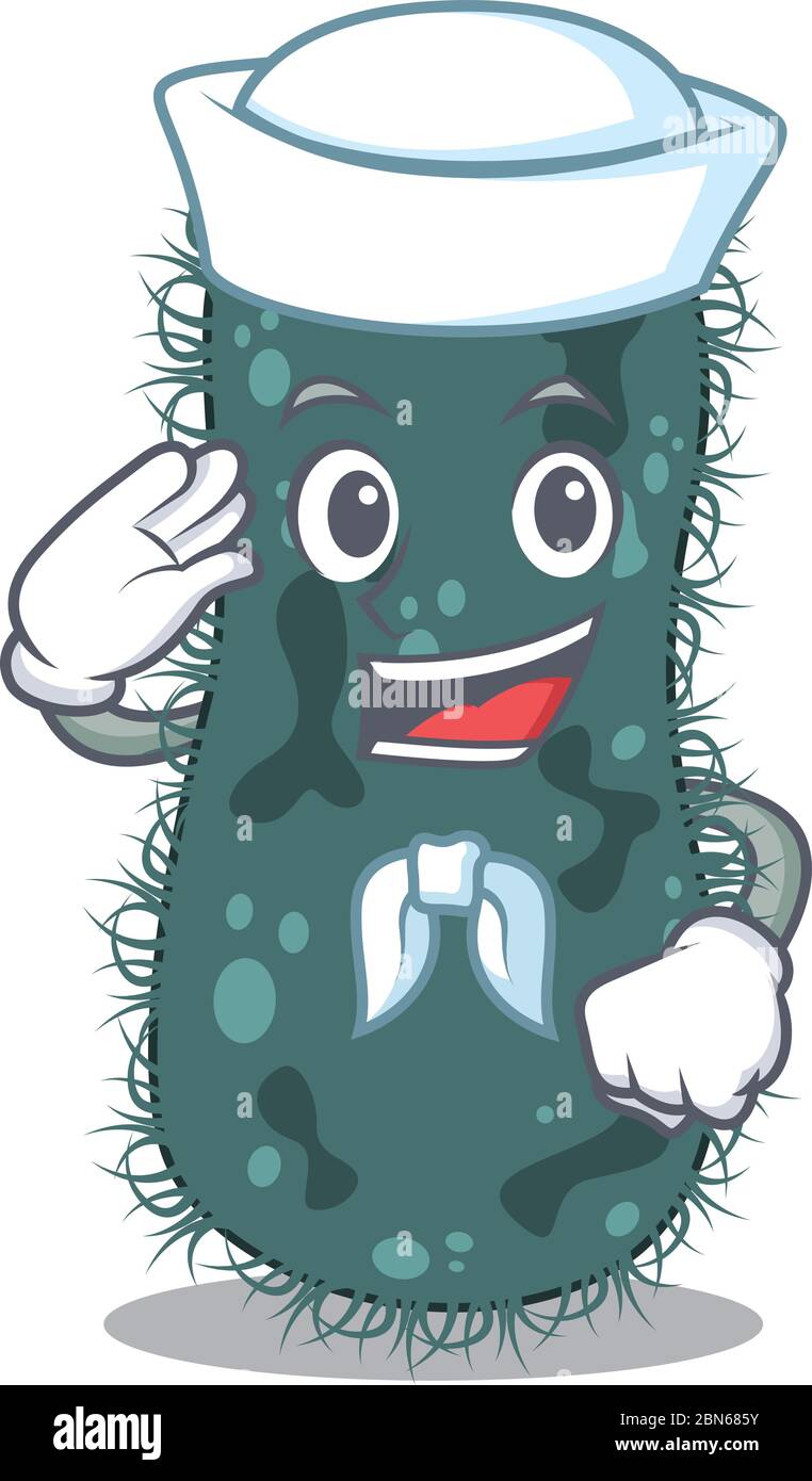 Smiley sailor cartoon character of thermotogae wearing white hat and ...