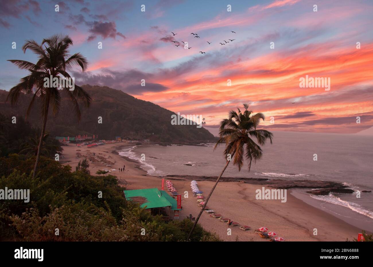 Landscape image of Ozran Beach Goa during sunrise time Stock Photo - Alamy