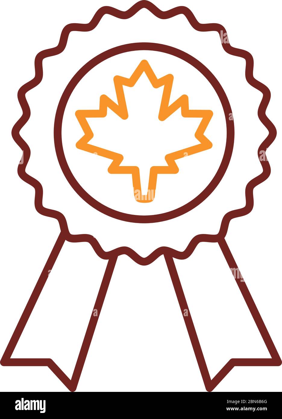 medal with maple leaf canadian line style Stock Vector Image & Art - Alamy